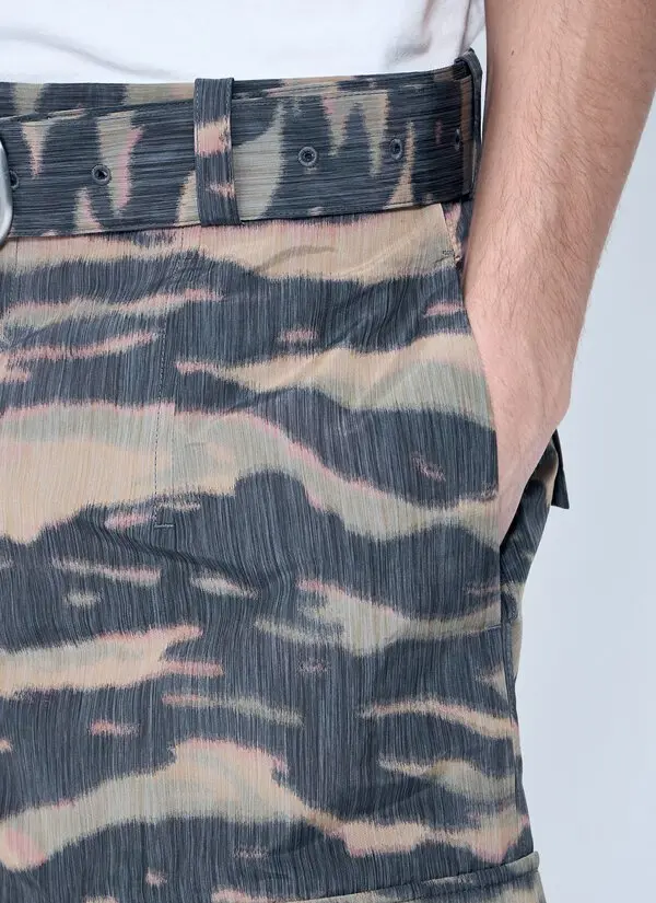 JIL SANDER Belted Camouflage Cargo Shorts