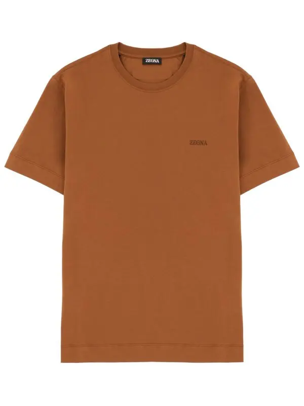 Zegna T-shirt With Logo - Brown