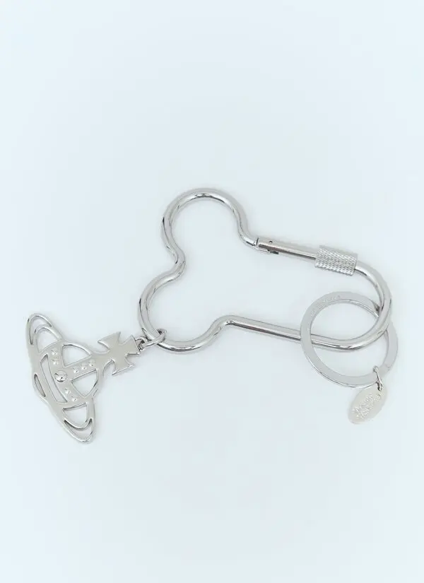 VIVIENNE WESTWOOD Carabiner Keyring With Orb Pendant - Silver