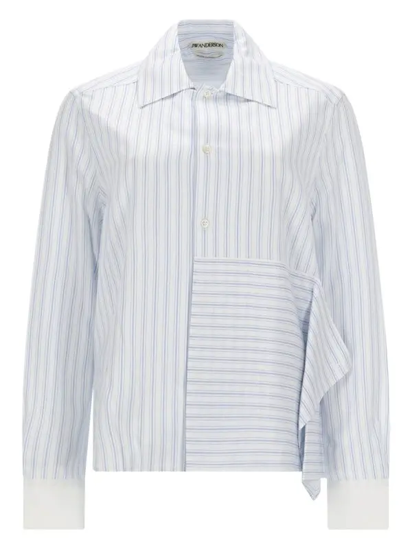JW Anderson Asymmetrical Striped Shirt With Draping - Multicolor