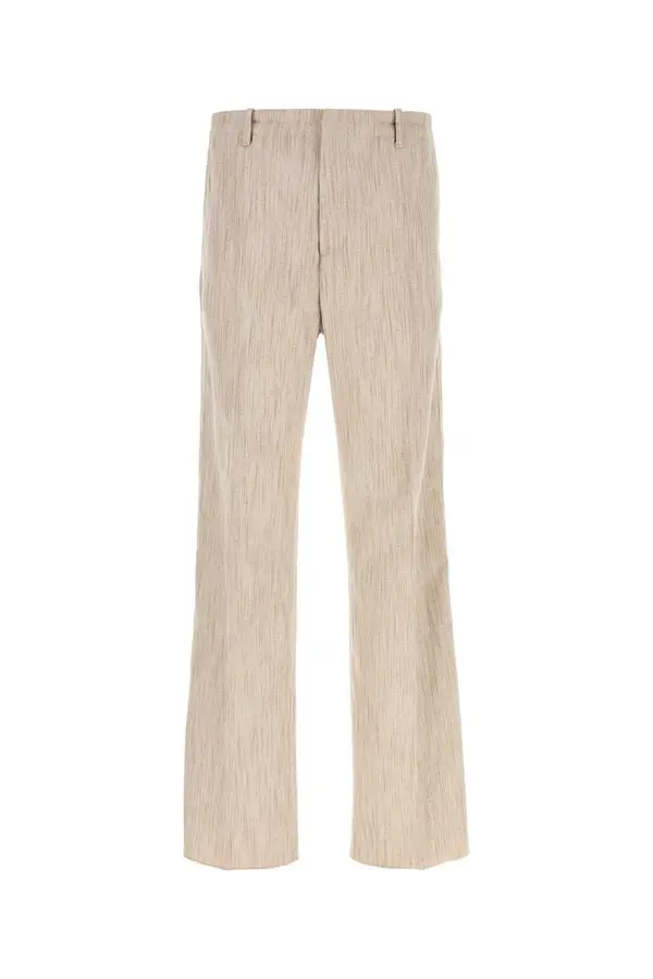 Bottega Veneta Melange Sand Viscose Blend Pant - Brown