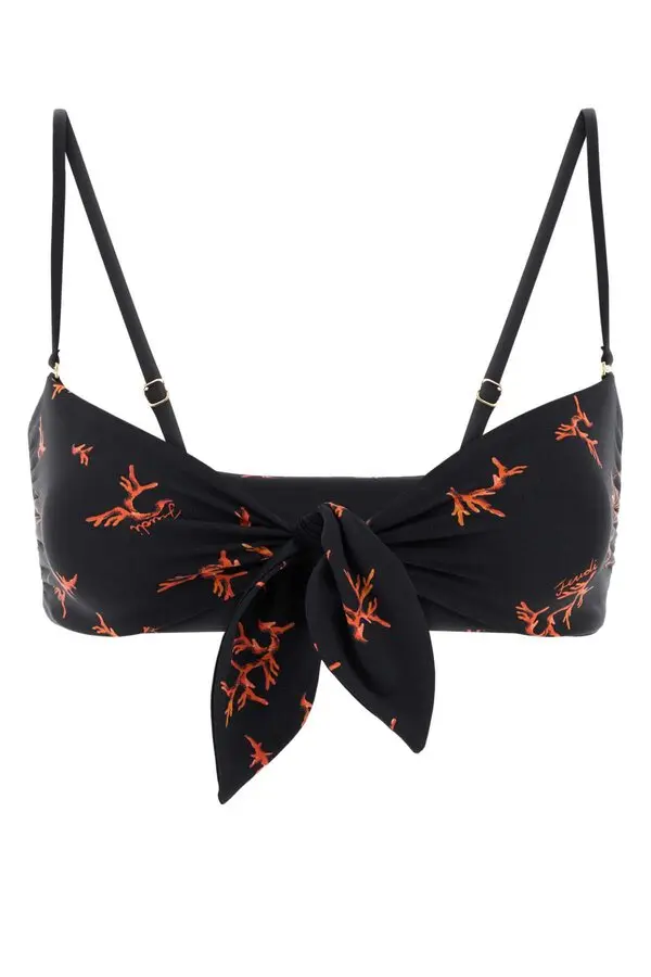 Fendi Printed Stretch Nylon Bikini Top - Multicolor