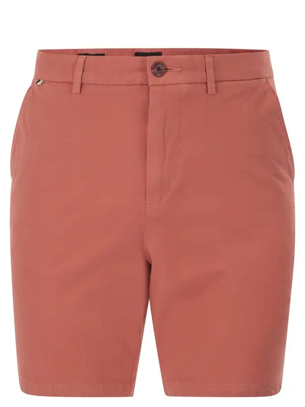 BOSS Stretch Cotton Chino Shorts In Modern Regular Fit - Red