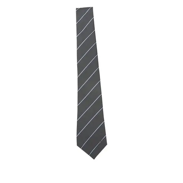 Gucci Grey Striped Silk Neck Tie - Gray