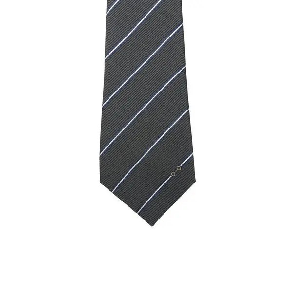Gucci Grey Striped Silk Neck Tie