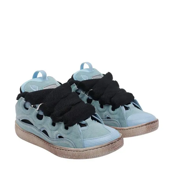 LANVIN Curb Sneakers With Leather Details - Blue