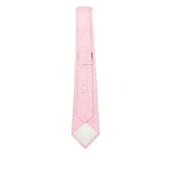 Gucci Silk Diagonal Stripe Logo Motif Neck Tie