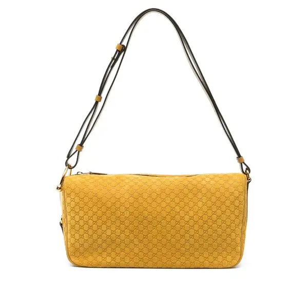Gucci Monogram Suede Shoulder Bag - Yellow