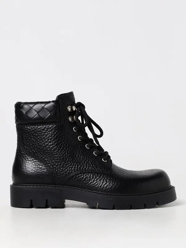 Bottega Veneta Calf Leather Lace-up Boots - Black