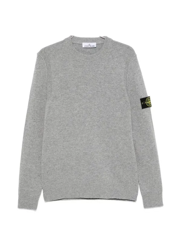 Stone Island Cotton Crewneck Sweater With Detachable Compass Badge - Multicolor