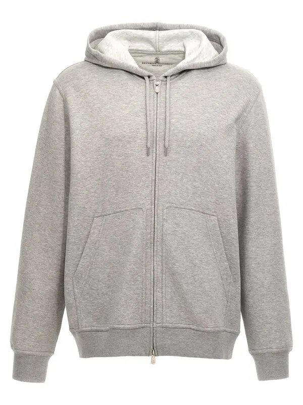 Brunello Cucinelli Zip Up Hoodie - Gray