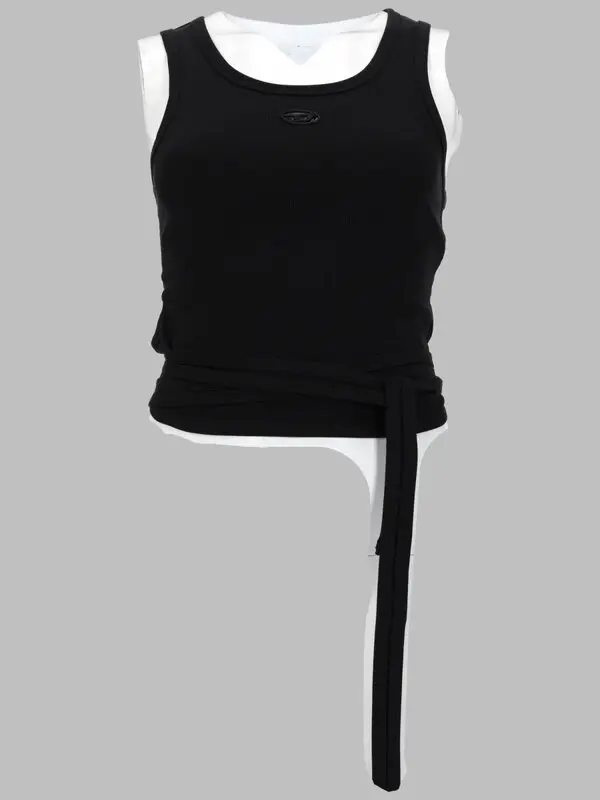 DIESEL® Crop Top With Lace-up Detail - Black