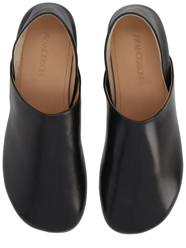 JW Anderson Leather Slipper Shoe - Black