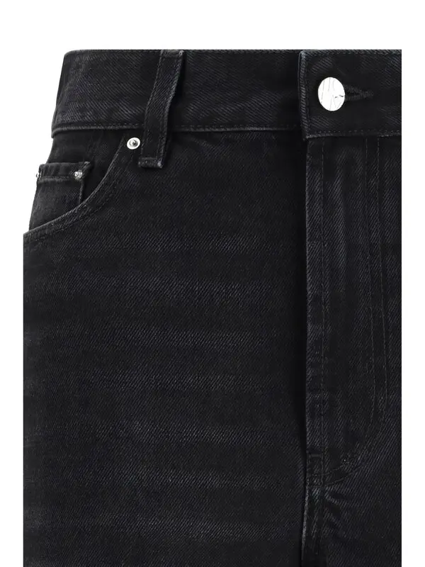 TOTEME Wide-leg High-rise Jeans With Pressed Crease - Black