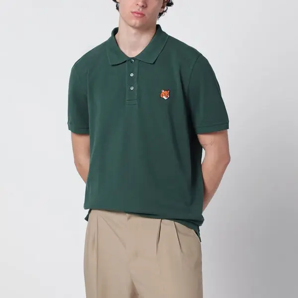 Maison Kitsuné Bottle Fox Head Regular-fit Polo Shirt - Green
