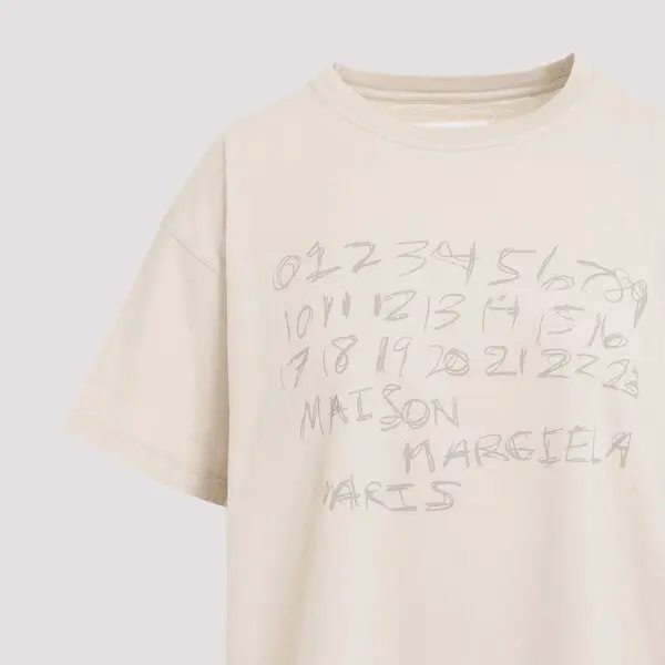 MAISON MARGIELA Cotton T-shirt With Numeric Logo - Multicolor
