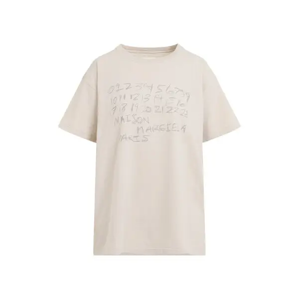 MAISON MARGIELA Cotton T-shirt With Numeric Logo - Multicolor