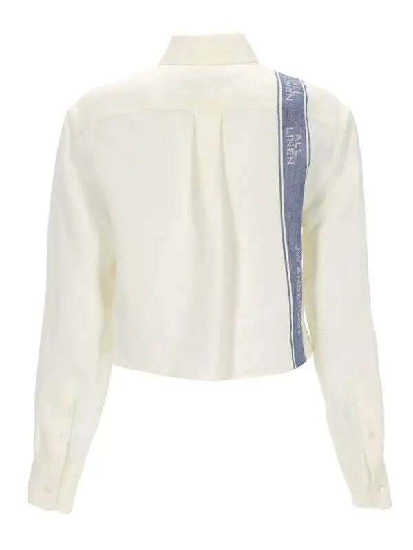JW Anderson Linen Shirt With Logo Detail - White