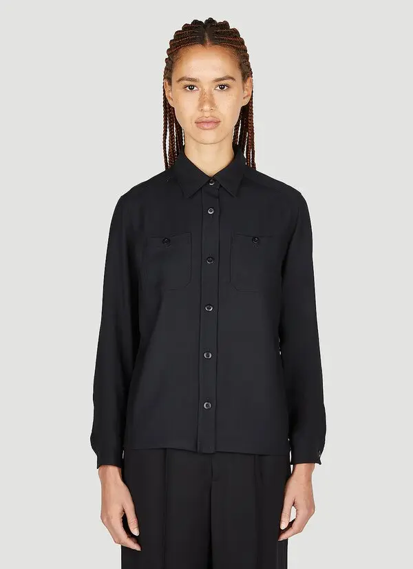 A.p.c. Chloe Technical Blend Button-up Shirt - Black