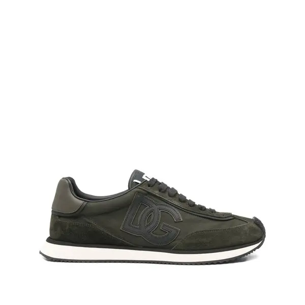 Dolce & Gabbana Low-top Suede And Calfskin Trainers - Green