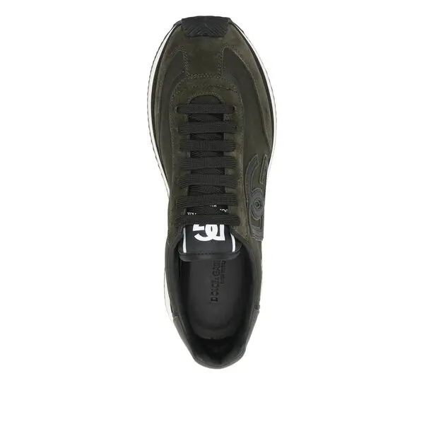 Dolce & Gabbana Low-top Suede And Calfskin Trainers - Green