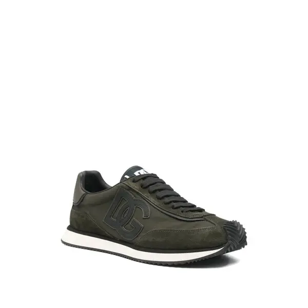 Dolce & Gabbana Low-top Suede And Calfskin Trainers - Green