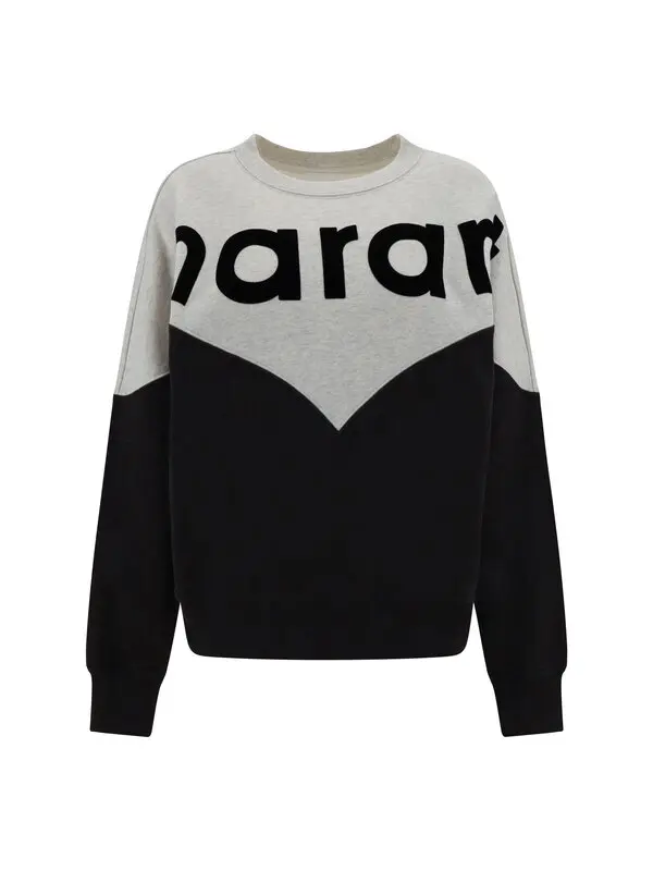 Isabel Marant Étoile Cotton Houston Sweatshirt With Monogram - Gray
