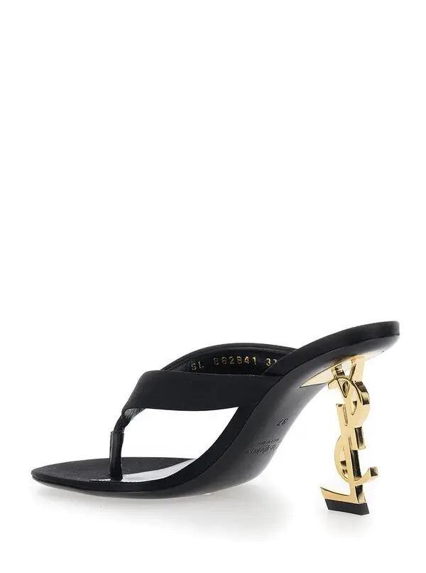 Saint Laurent Opyum 85 Sandals With Logo Heel
