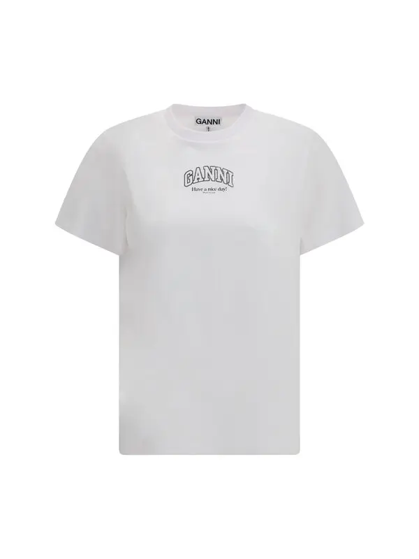 GANNI Have A Nice Day!" Crewneck T-shirt - White
