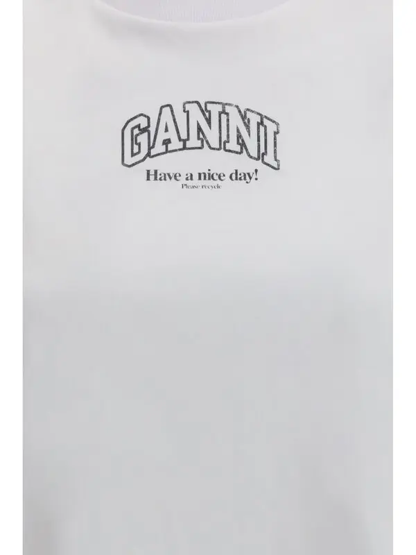 GANNI Have A Nice Day!" Crewneck T-shirt - White