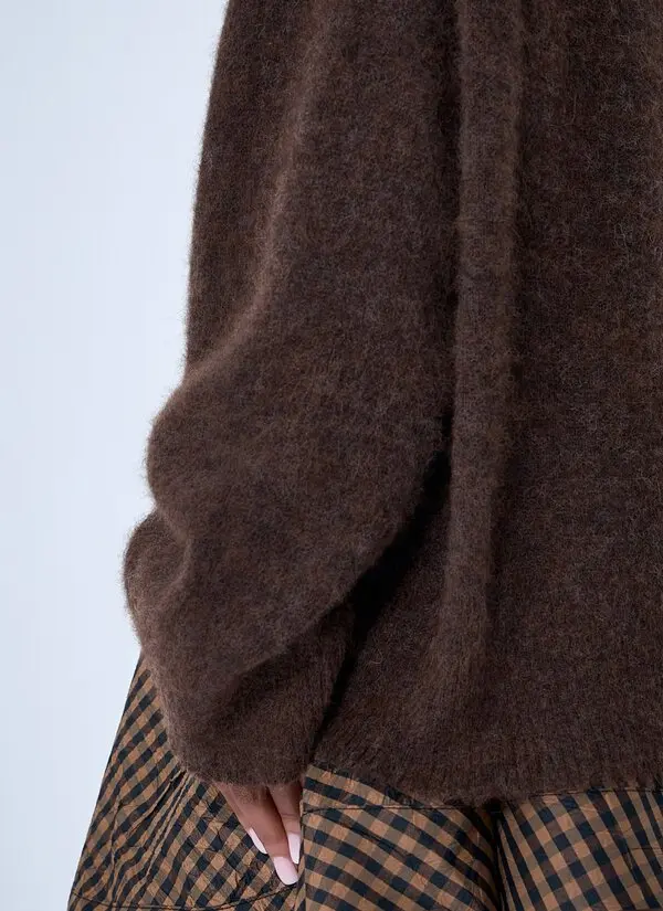 GANNI Brushed Knit Sweater With Graphic Motif