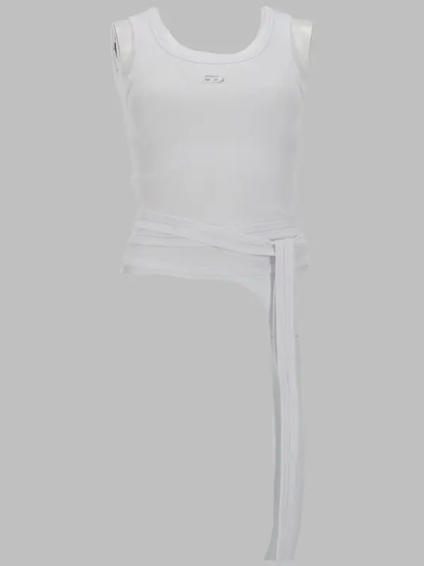 DIESEL® Crop Top With Lace-up Detail - White
