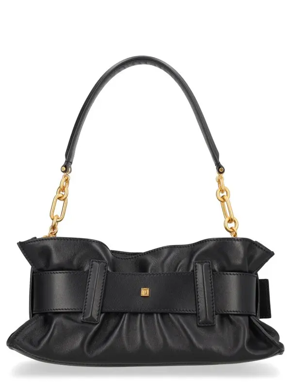 Balmain Leather Mini Anthem Bag - Black