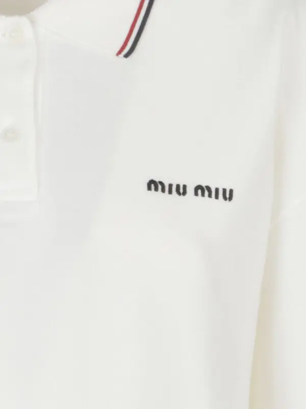 Miu Miu Long Sleeve Cotton Polo Shirt