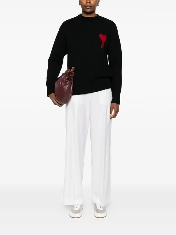 AMI Paris De Coeur Wool V-neck Cardigan