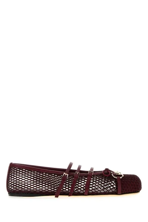 Gucci Burgundy Mesh Ballerinas - Red