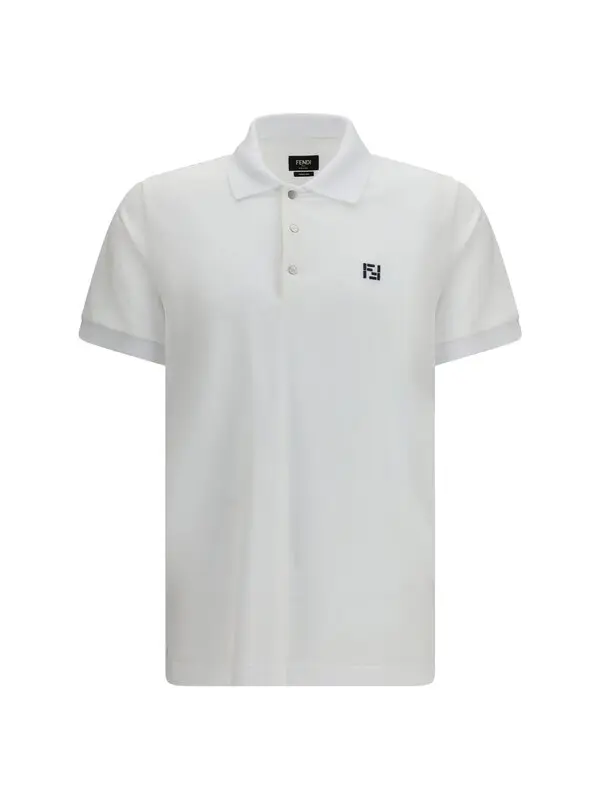 Fendi Ff Logo Piqué Polo