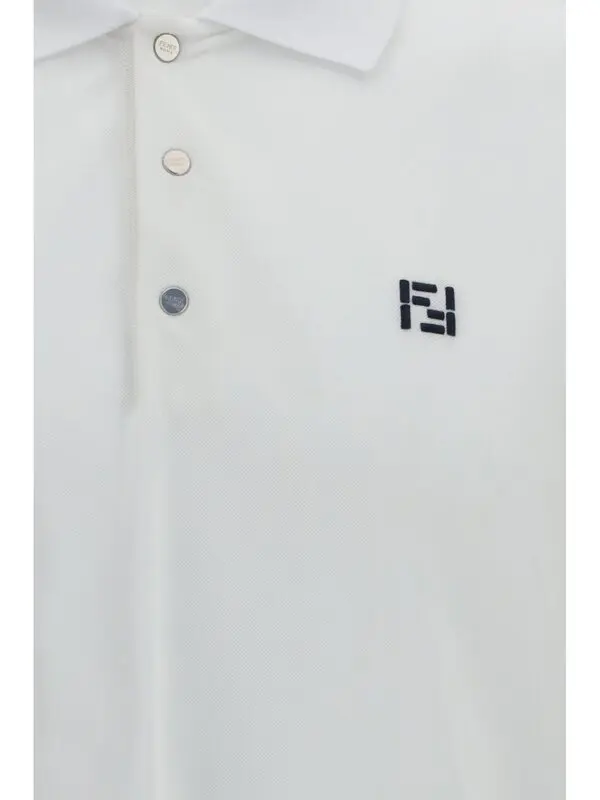 Fendi Ff Logo Piqué Polo