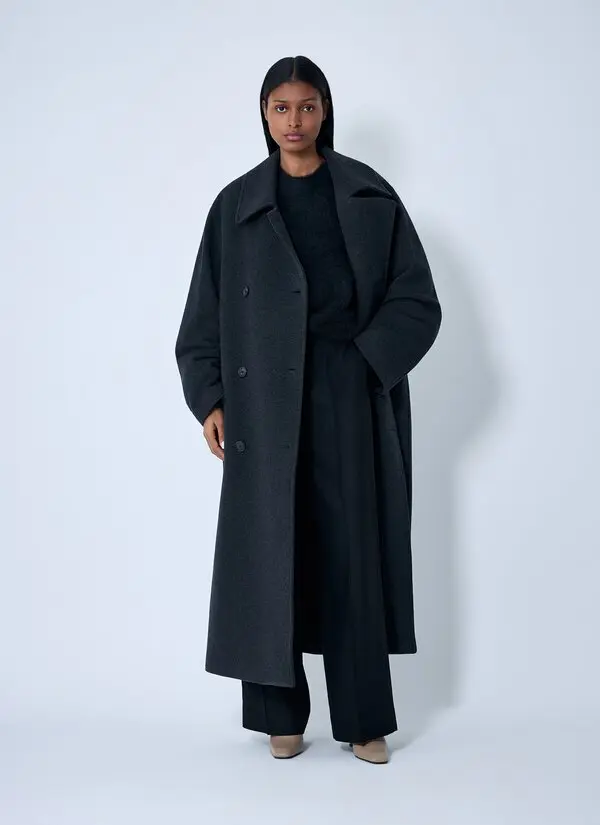 TOTEME Double-breasted Wool-blend Coat - Gray