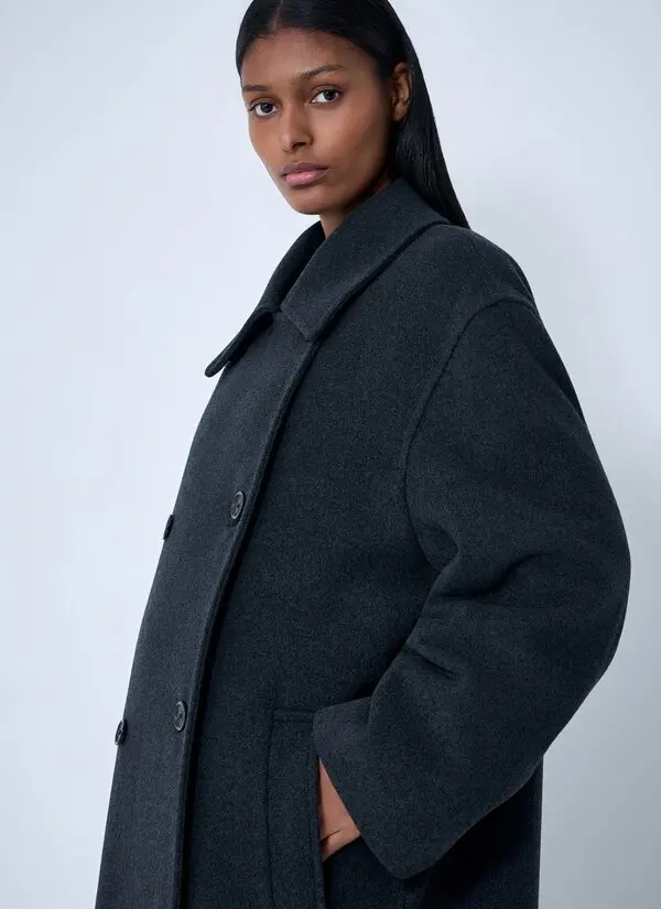 TOTEME Double-breasted Wool-blend Coat - Gray