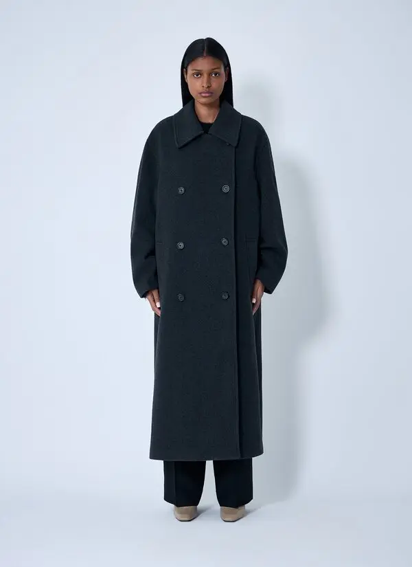 TOTEME Double-breasted Wool-blend Coat - Gray