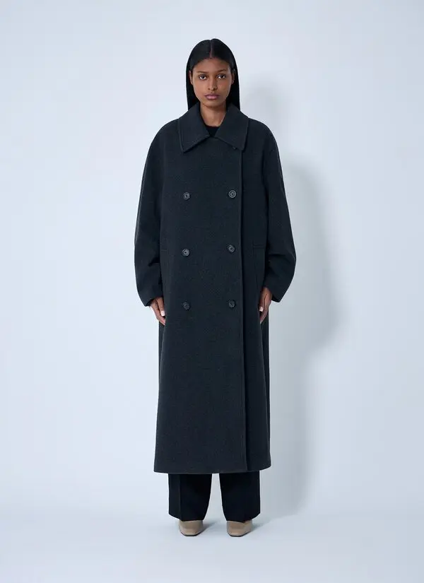 TOTEME Double-breasted Wool-blend Coat - Gray