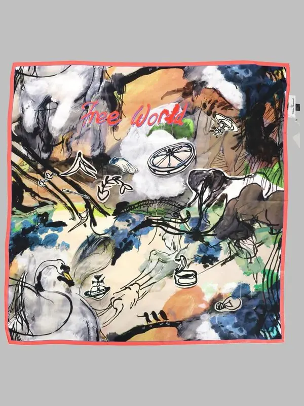 VIVIENNE WESTWOOD Printed Silk Scarf - Multicolor