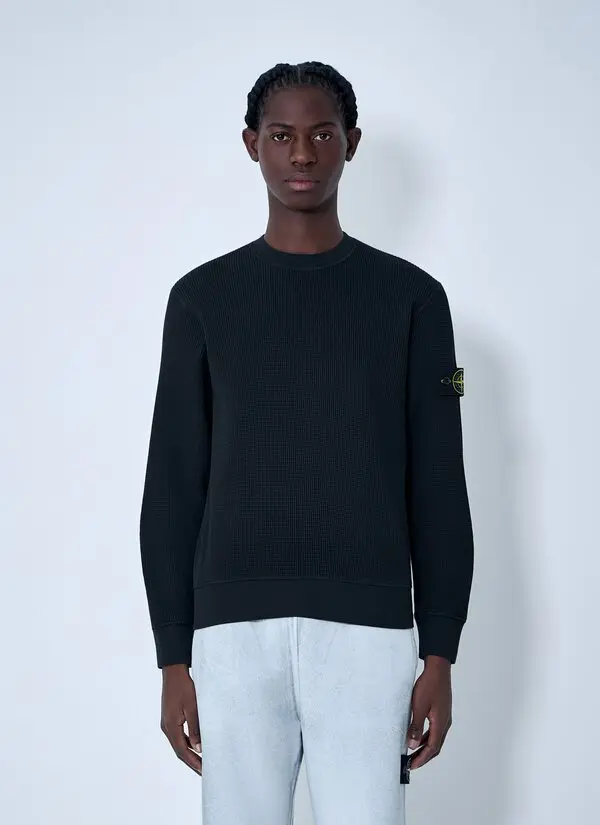 Stone Island Waffle-knit Crewneck Sweater
