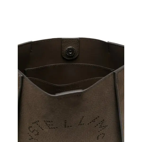 Stella McCartney Dark Logo Detail Satchel Bag - Brown
