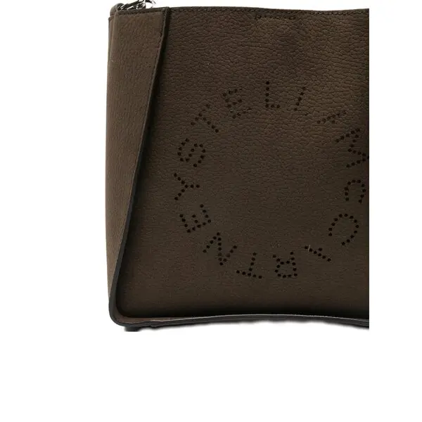 Stella McCartney Dark Logo Detail Satchel Bag - Brown