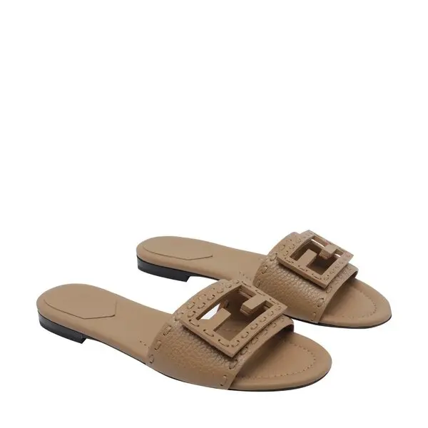 Fendi Baguette Slides - Cream