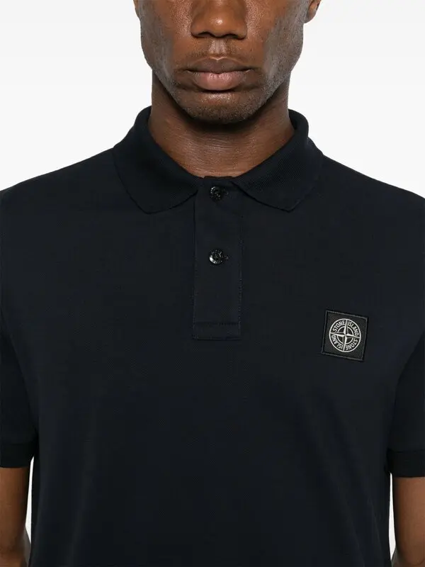 Stone Island Logo Cotton Polo Shirt - Multicolor
