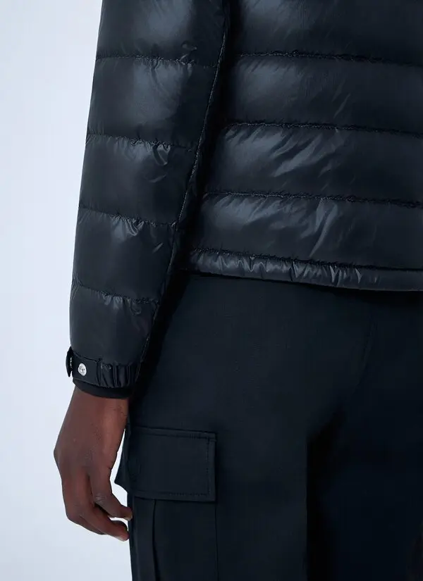 Moncler Padded Quilted Stand Collar Down Jacket - Black