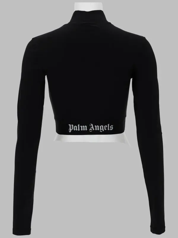 Palm Angels Classic Logo Cropped Top - Black